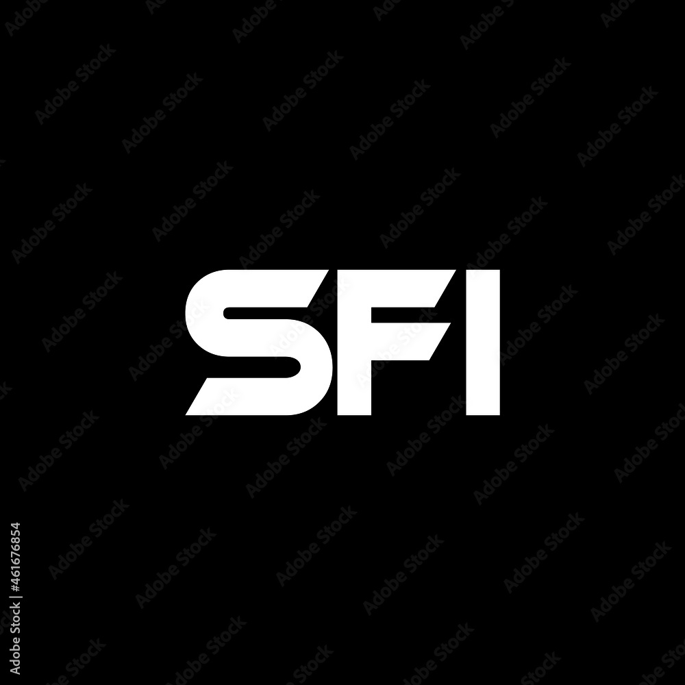 SFI letter logo design with black background in illustrator, vector ...