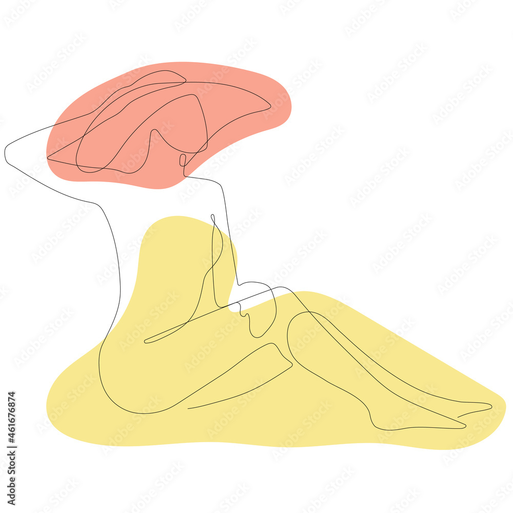 Continuous line drawing of woman sunbathing in the beach line art ...