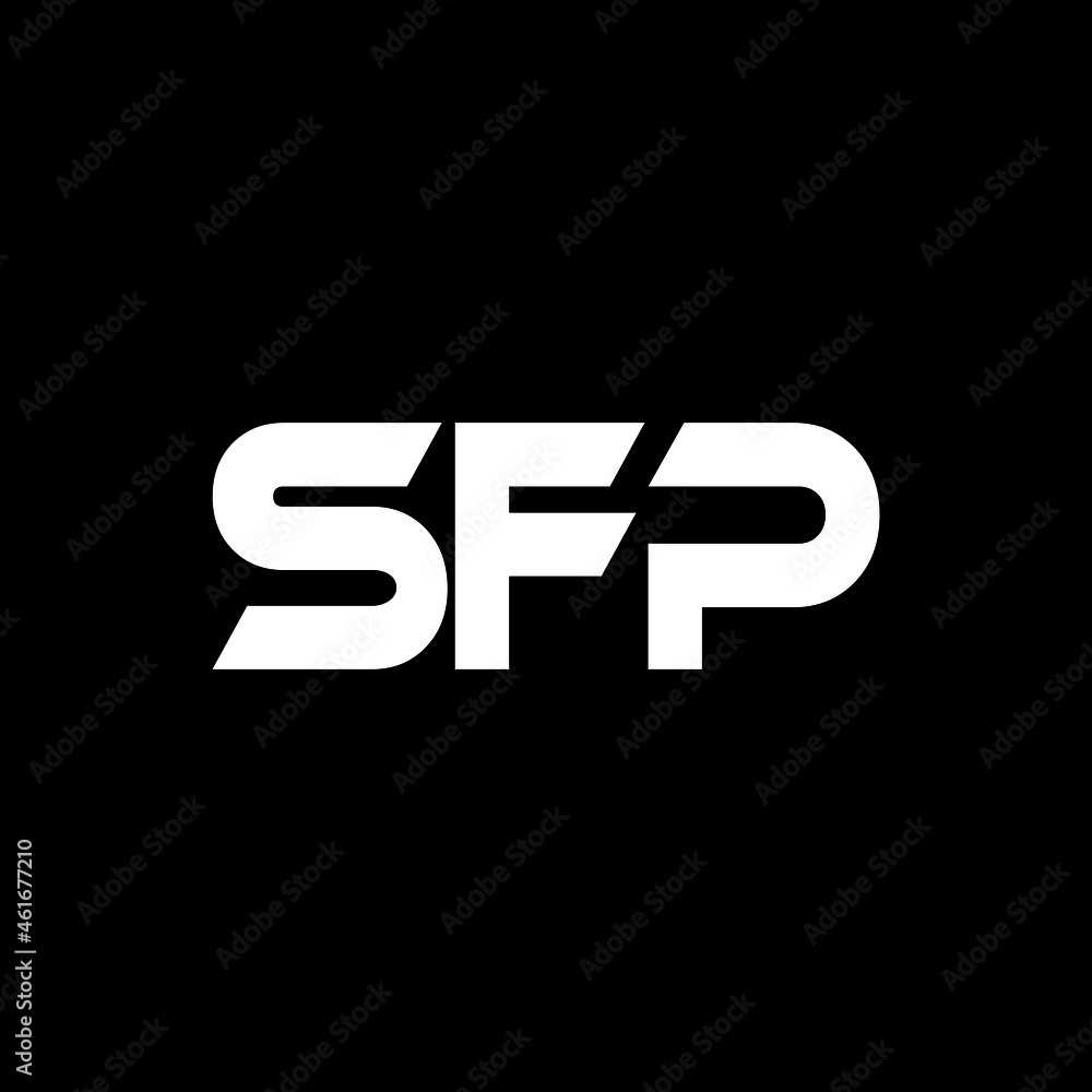 SFP letter logo design with black background in illustrator, vector ...