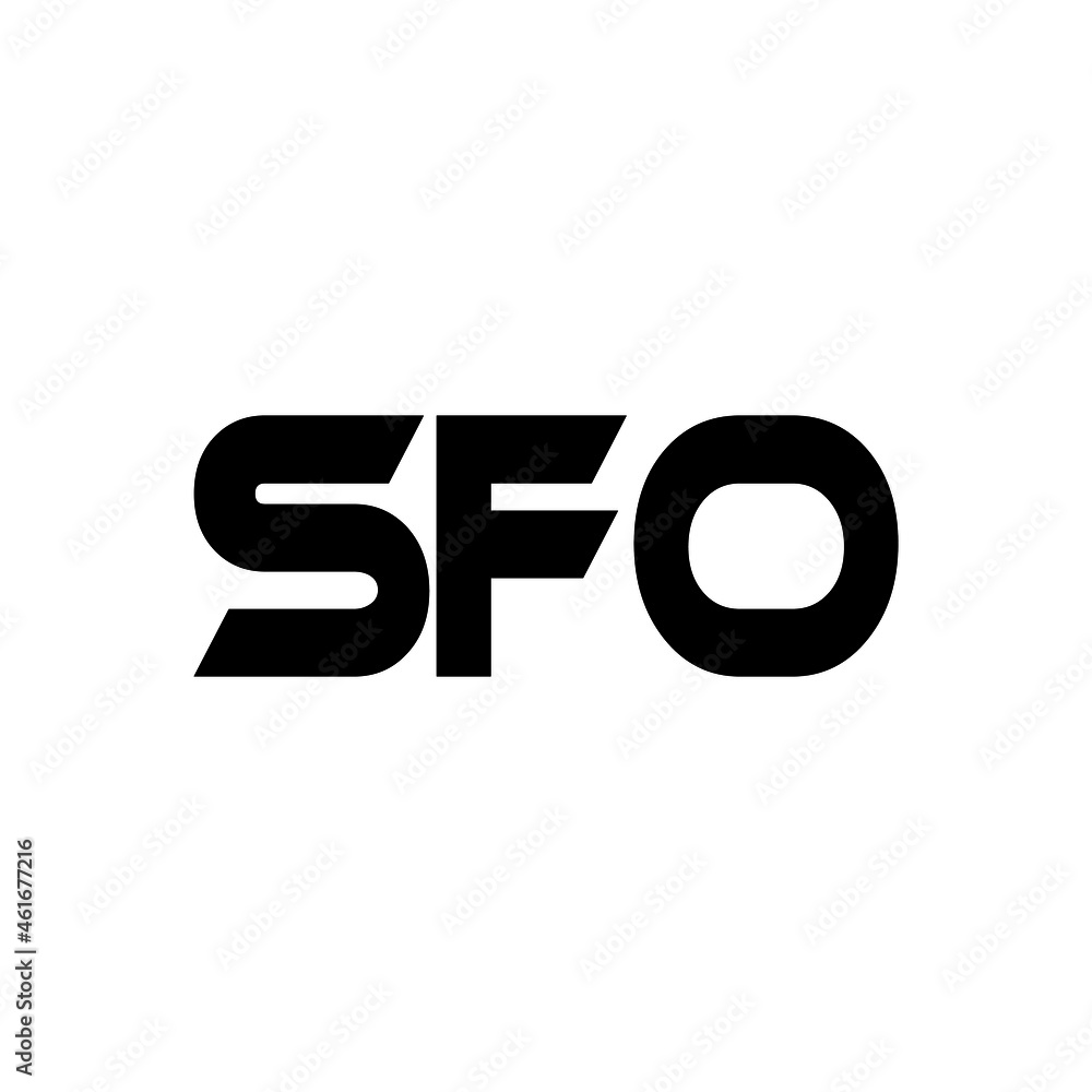 SFO letter logo design with white background in illustrator, vector ...