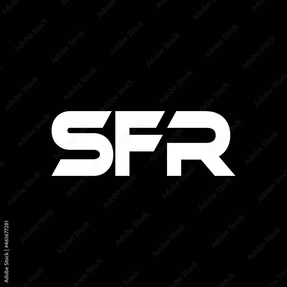 SFR letter logo design with black background in illustrator, vector ...