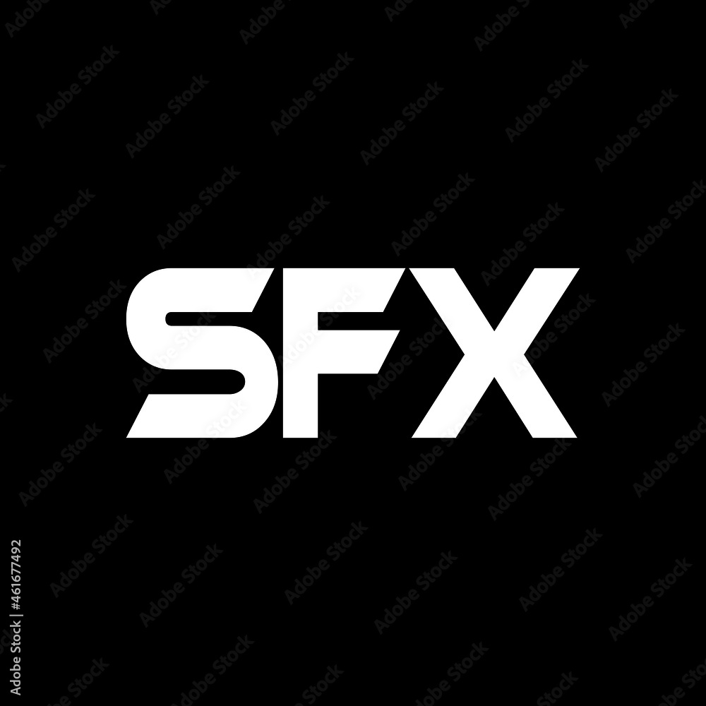 SFX letter logo design with black background in illustrator, vector ...