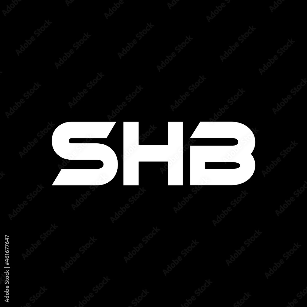 SHB letter logo design with black background in illustrator, vector ...