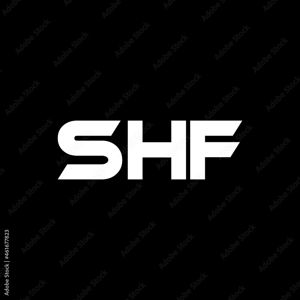 SHF letter logo design with black background in illustrator, vector ...