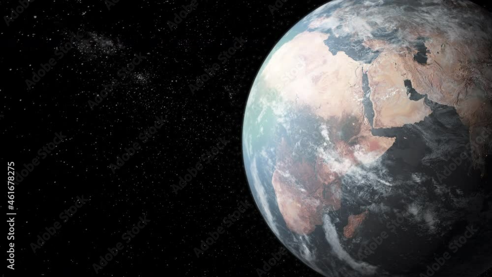 Cinematic, photo-real earth rotates slowly featuring the Eastern ...