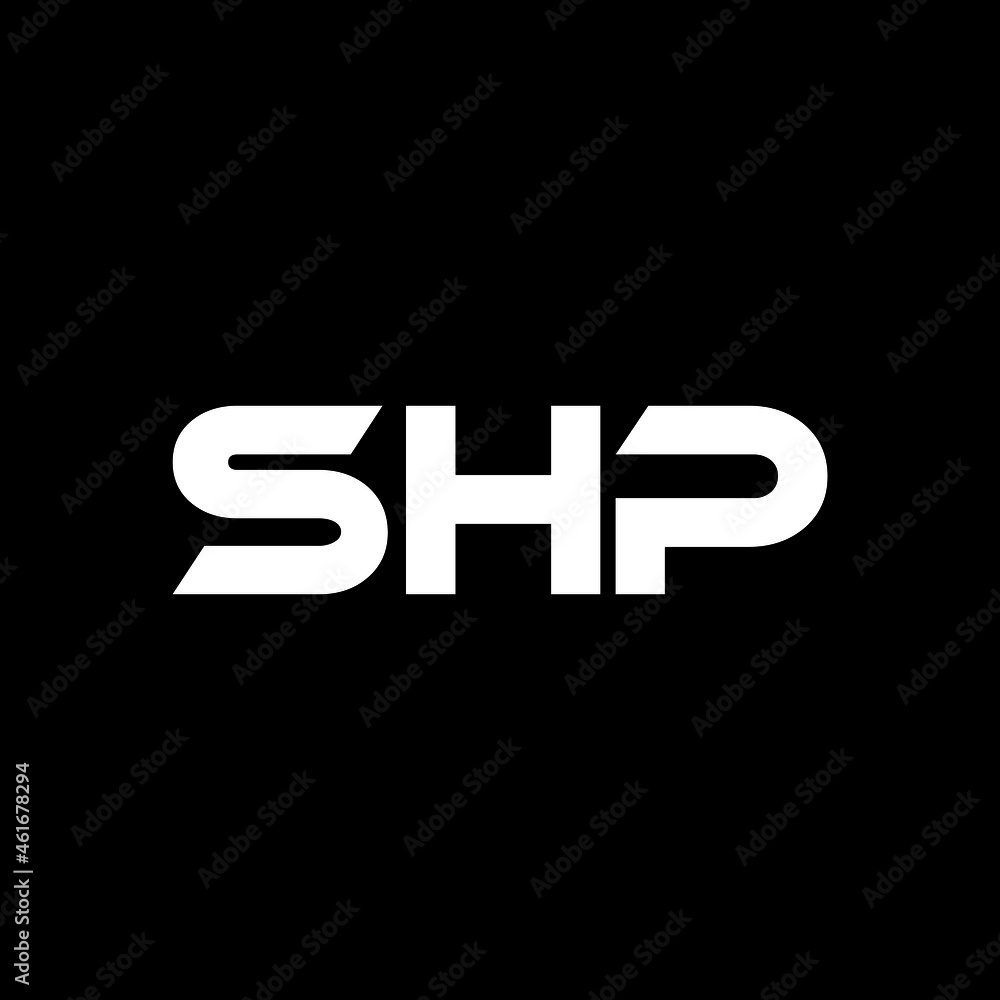 SHP letter logo design with black background in illustrator, vector ...