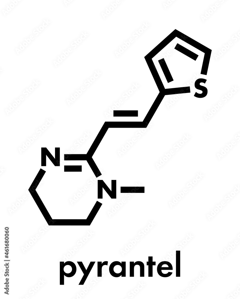 Pyrantel antinematodal drug molecule. Used to threat nematode ...