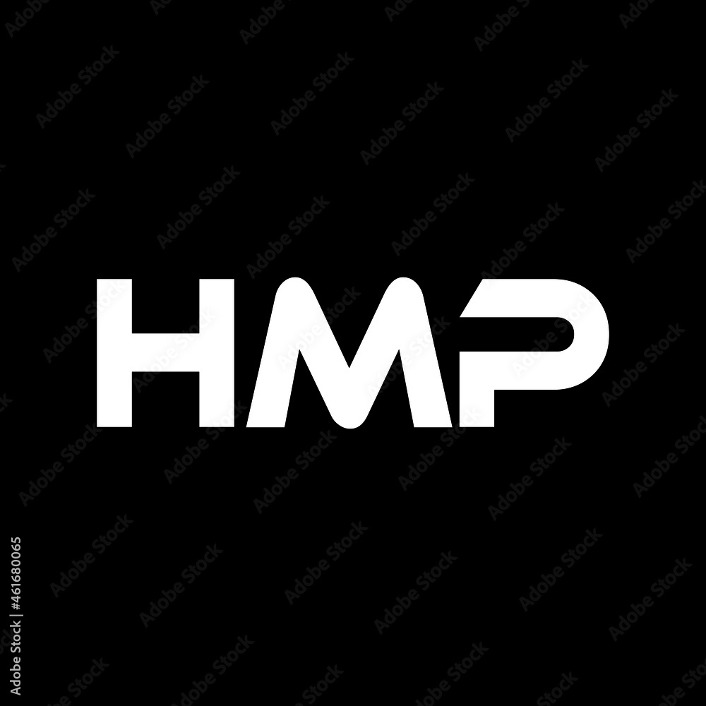Vecteur Stock HMP letter logo design with black background in ...