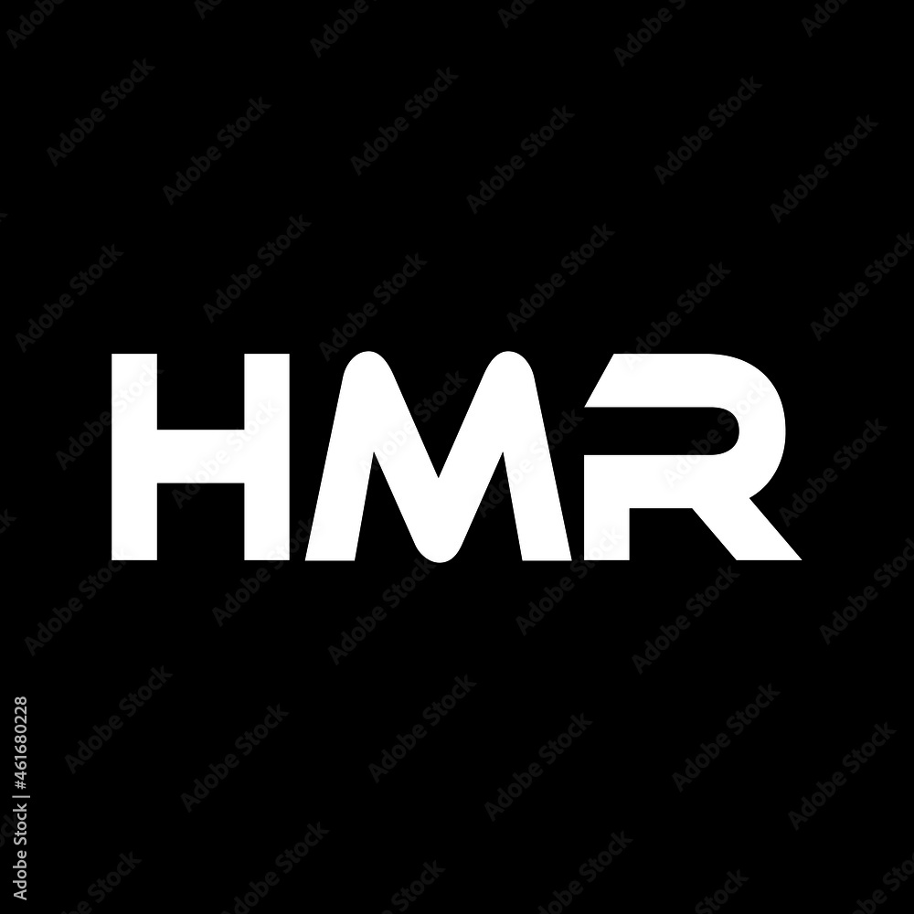HMR letter logo design with black background in illustrator, vector ...
