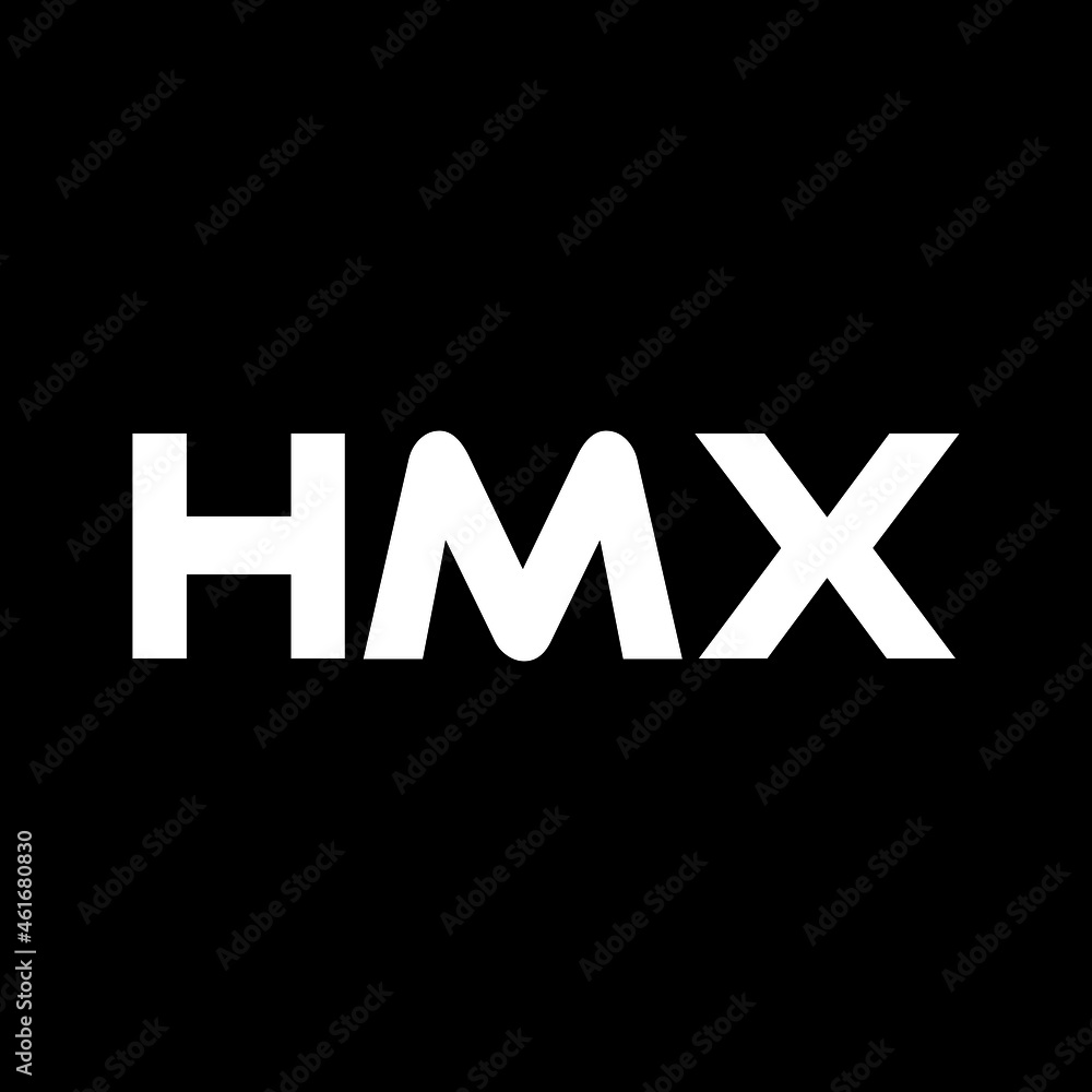 HMX letter logo design with black background in illustrator, vector ...