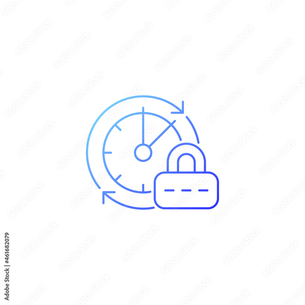 Change password gradient linear vector icon. Data protection. Internet ...