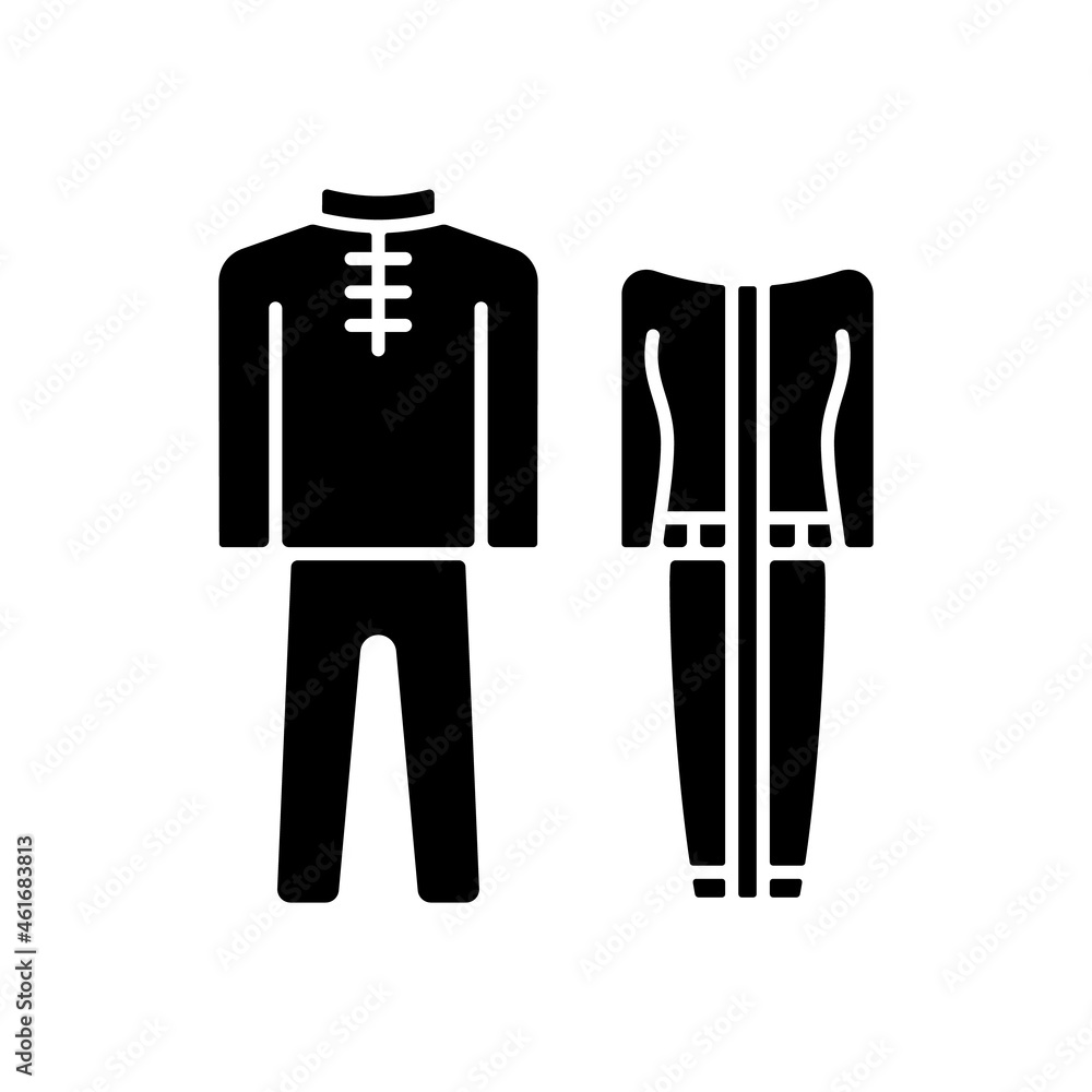 Traditional dresses black glyph icon. Singapore national costume. Baju ...
