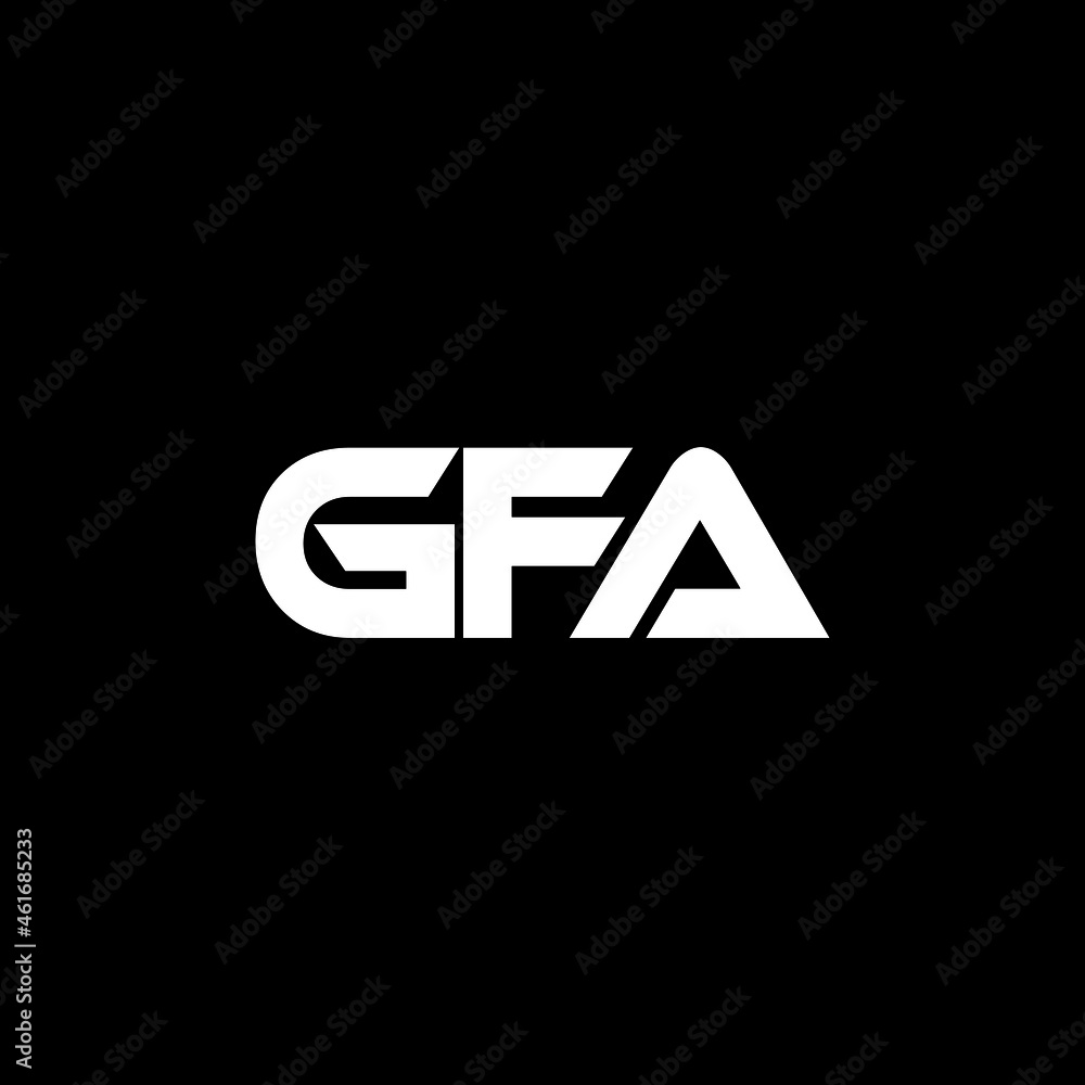 GFA letter logo design with black background in illustrator, vector ...