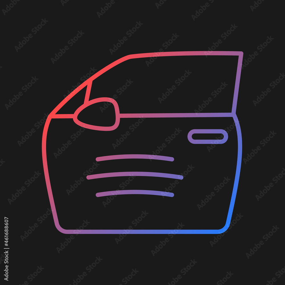 Paint scratch on car gradient vector icon for dark theme. Small dents ...