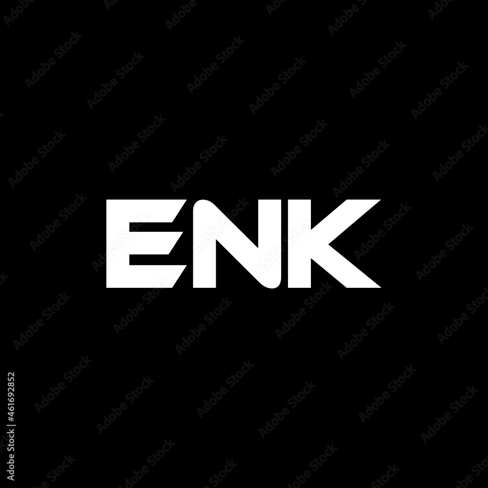 ENK letter logo design with black background in illustrator, vector ...