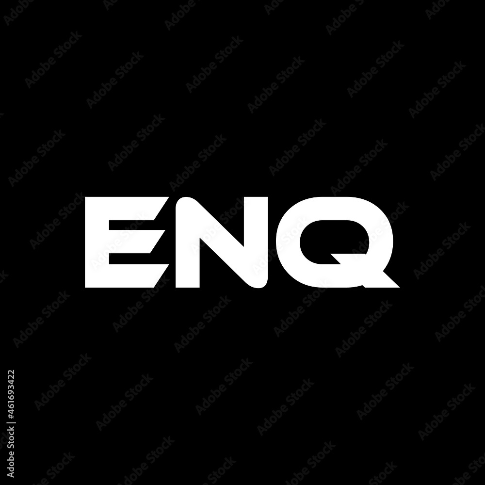 ENQ letter logo design with black background in illustrator, vector ...
