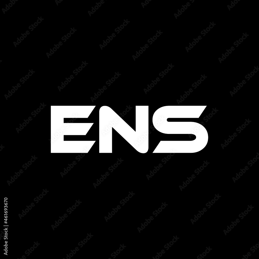 ENS letter logo design with black background in illustrator, vector ...