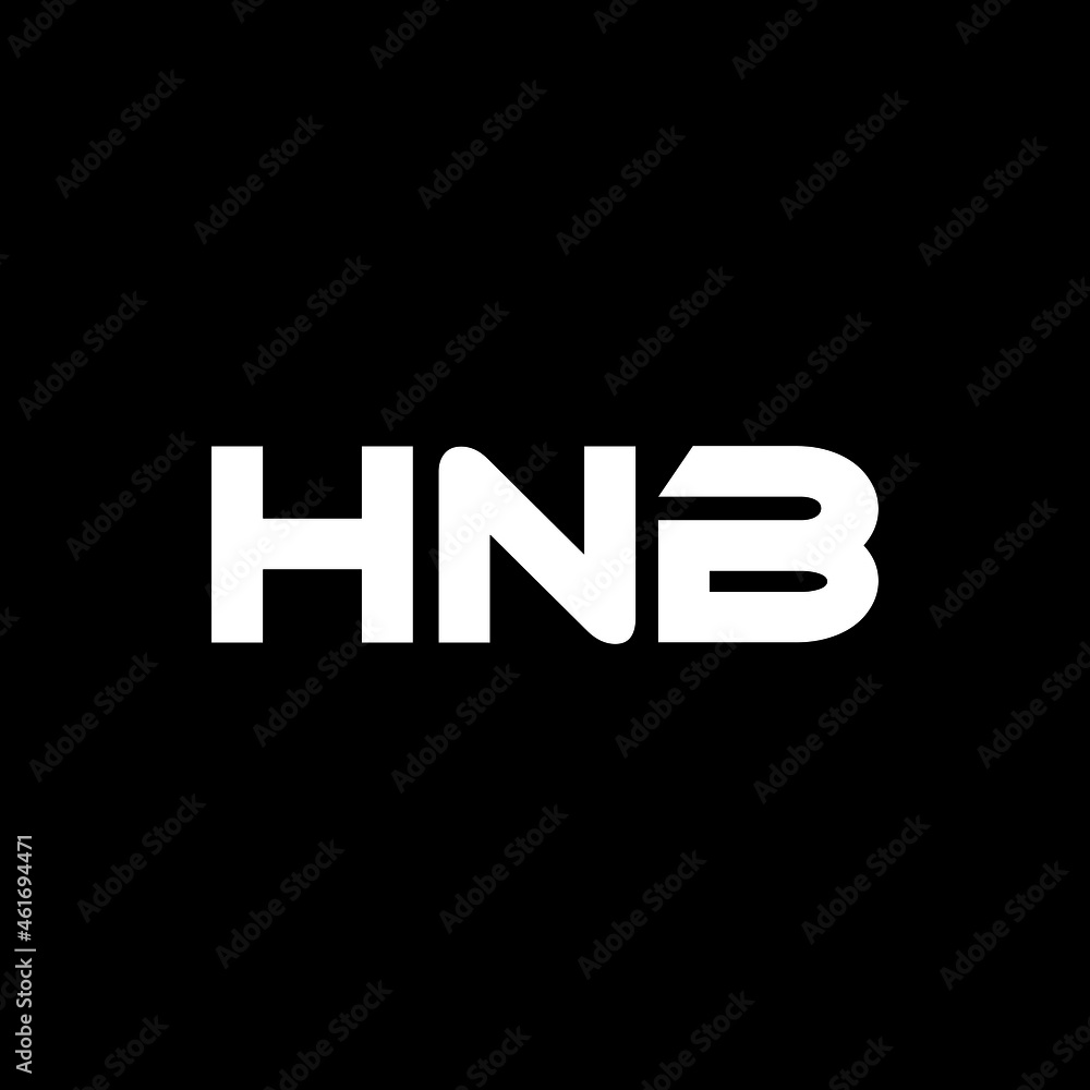 Vetor do Stock: HNB letter logo design with black background in ...