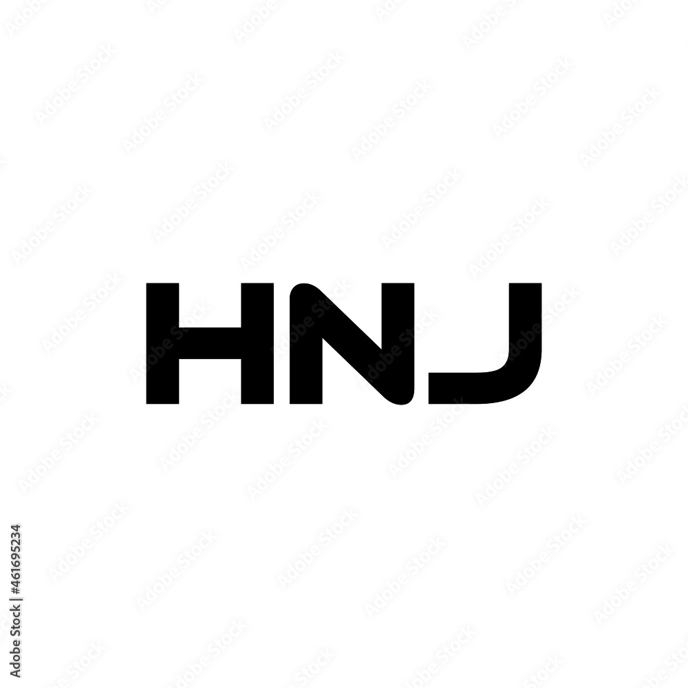 HNJ letter logo design with white background in illustrator, vector ...