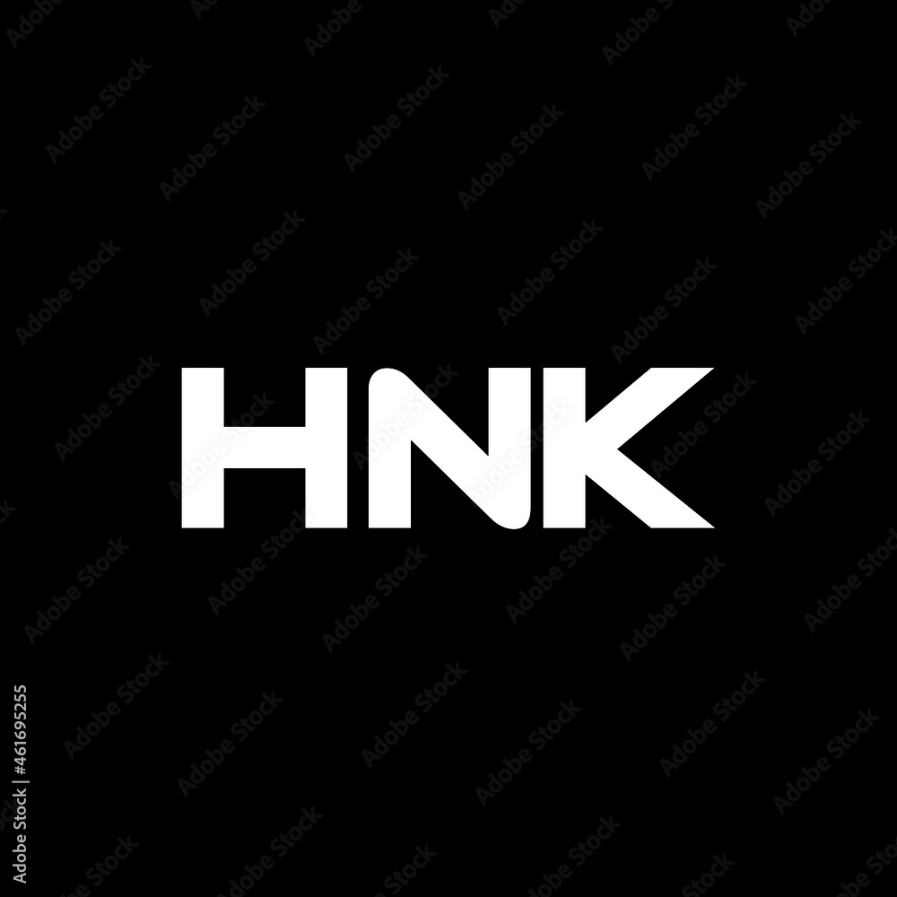 HNK letter logo design with black background in illustrator, vector ...