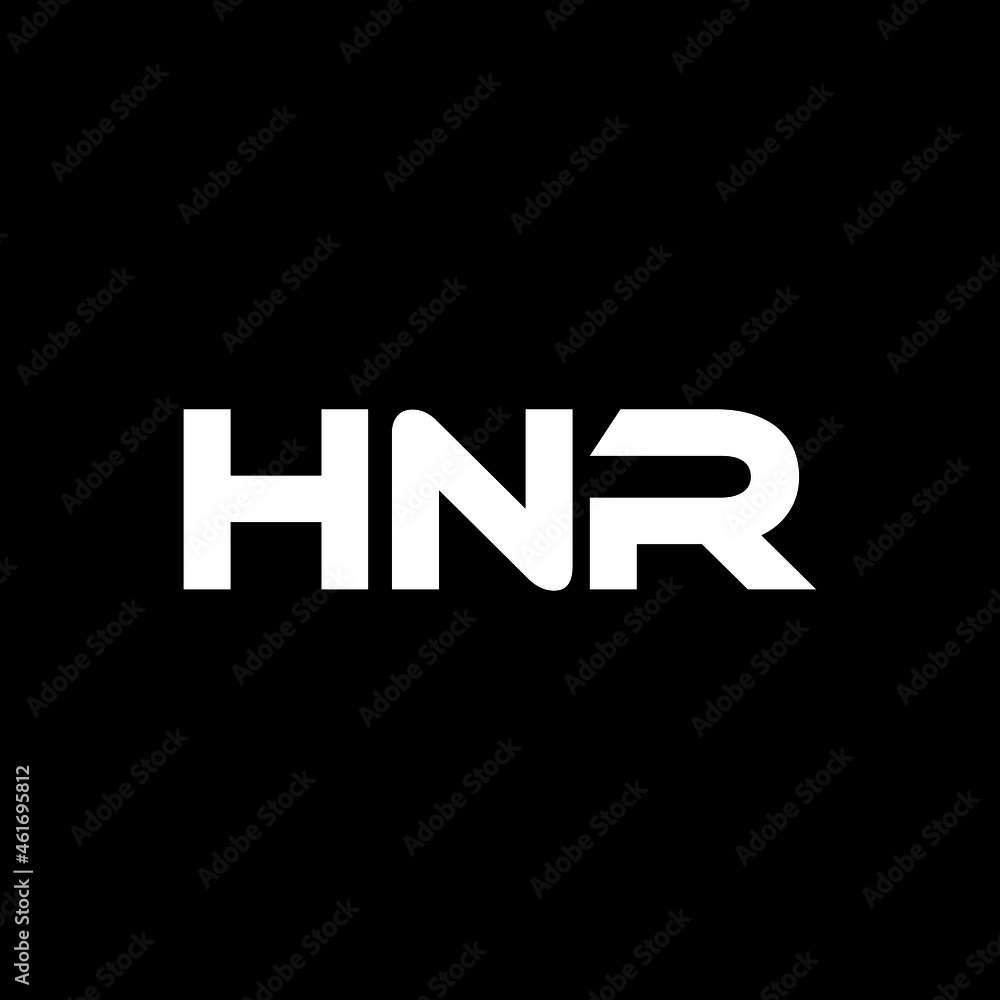 HNR letter logo design with black background in illustrator, vector ...