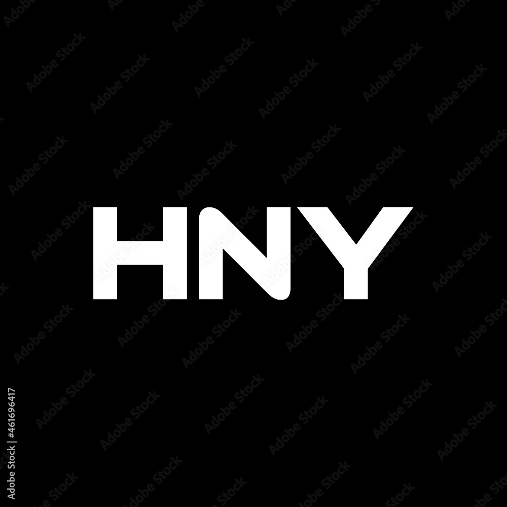 HNY letter logo design with black background in illustrator, vector ...