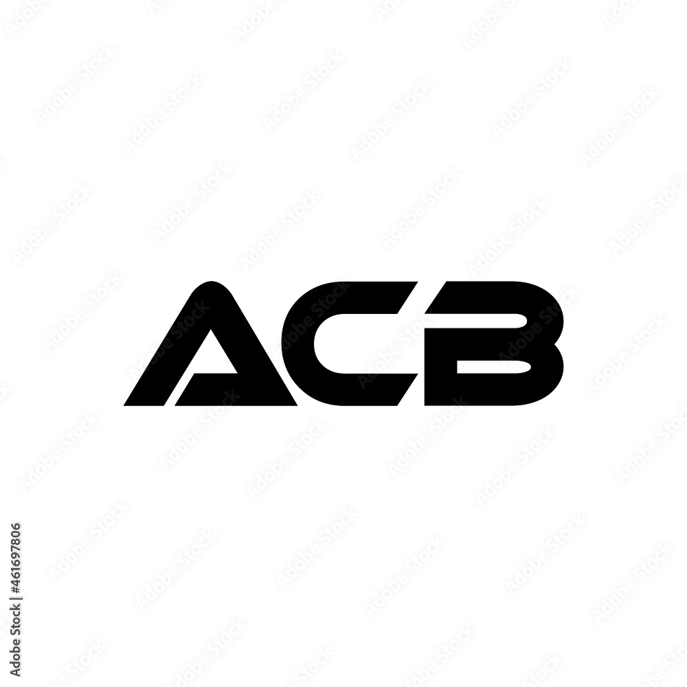 ACB letter logo design with white background in illustrator, vector ...
