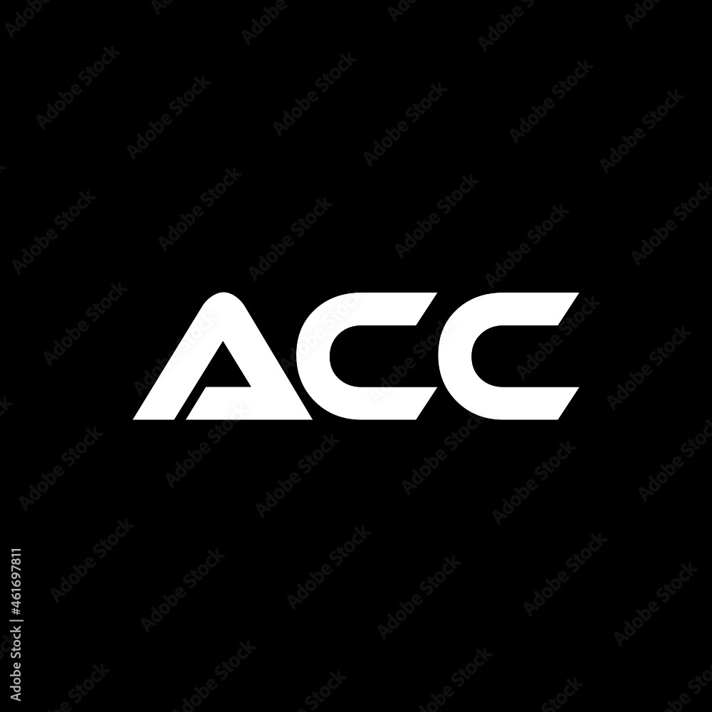 ACC letter logo design with black background in illustrator, vector ...