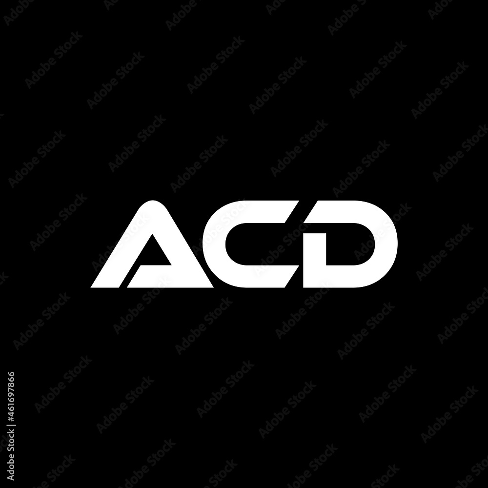 ACD letter logo design with black background in illustrator, vector ...