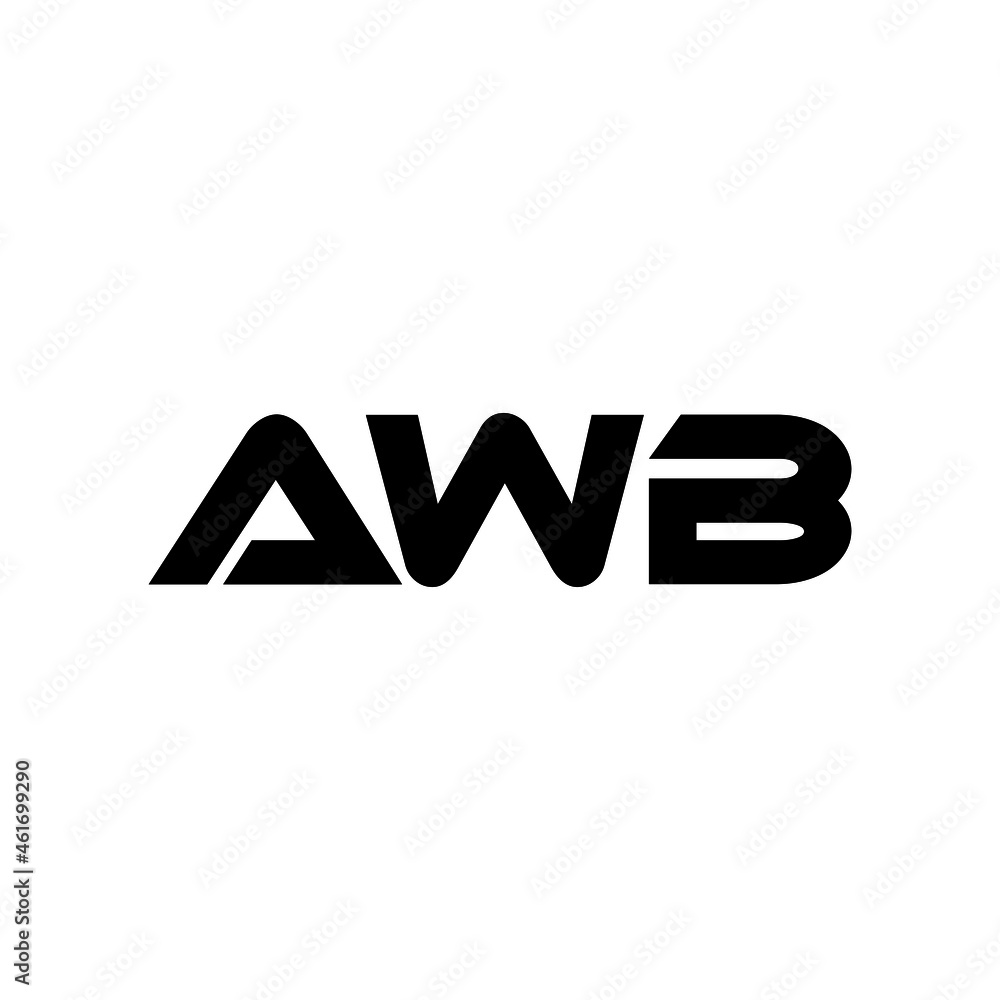 AWB letter logo design with white background in illustrator, vector ...