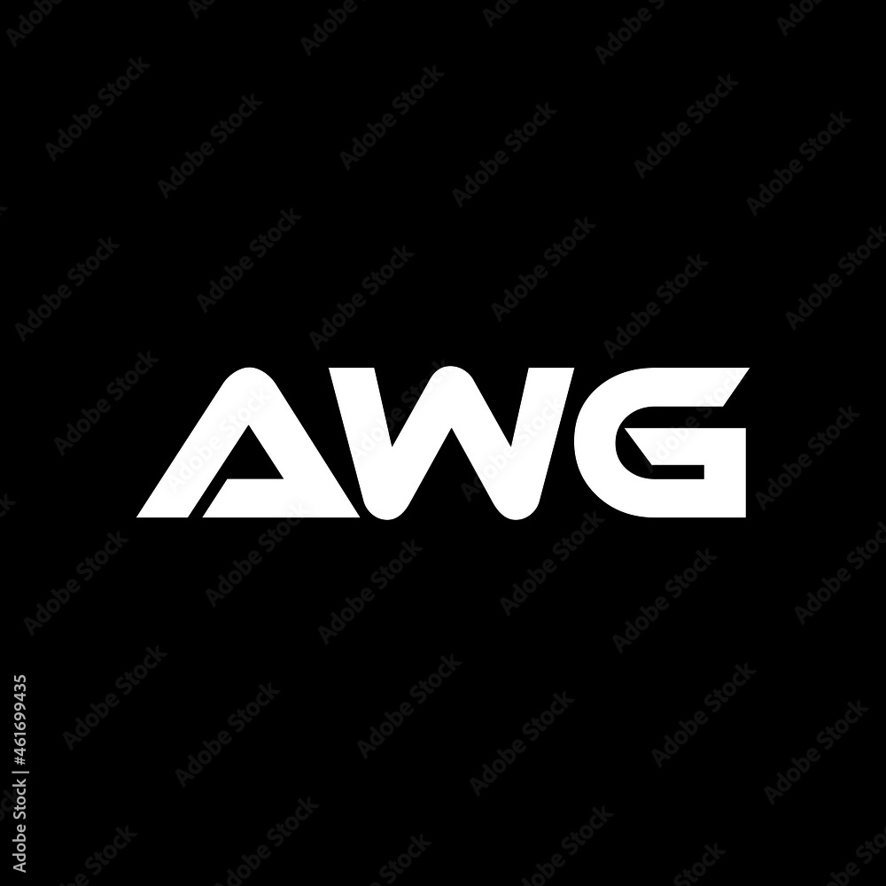 AWG letter logo design with black background in illustrator, vector ...