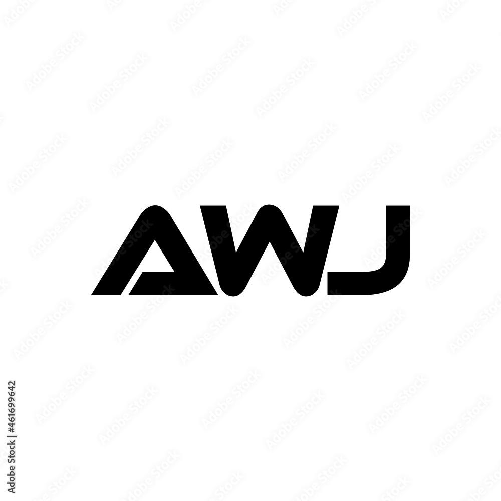 AWJ letter logo design with white background in illustrator, vector ...