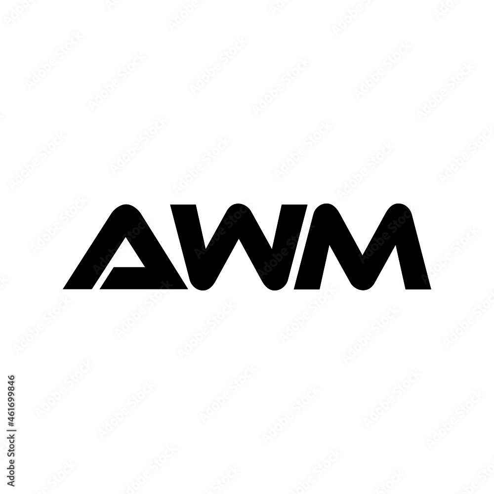 AWM letter logo design with white background in illustrator, vector ...