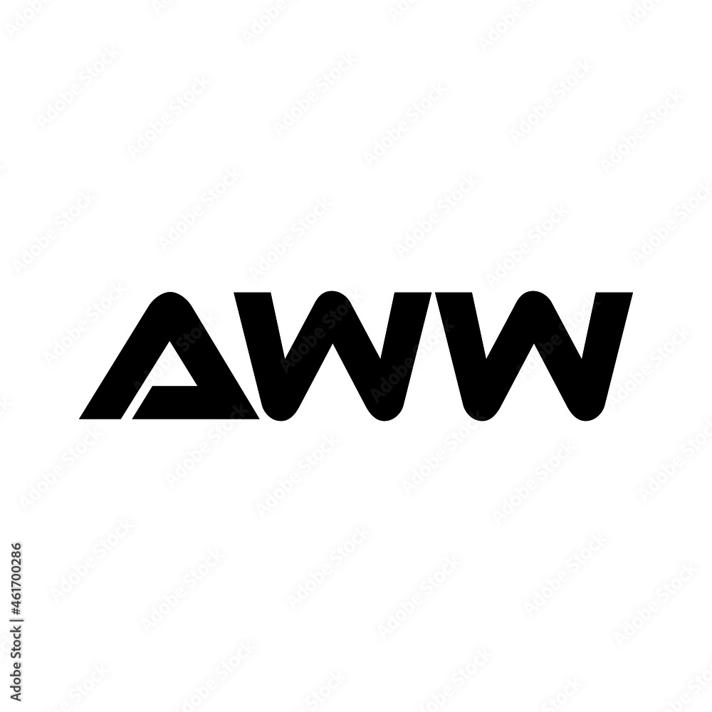 AWW letter logo design with white background in illustrator, vector ...