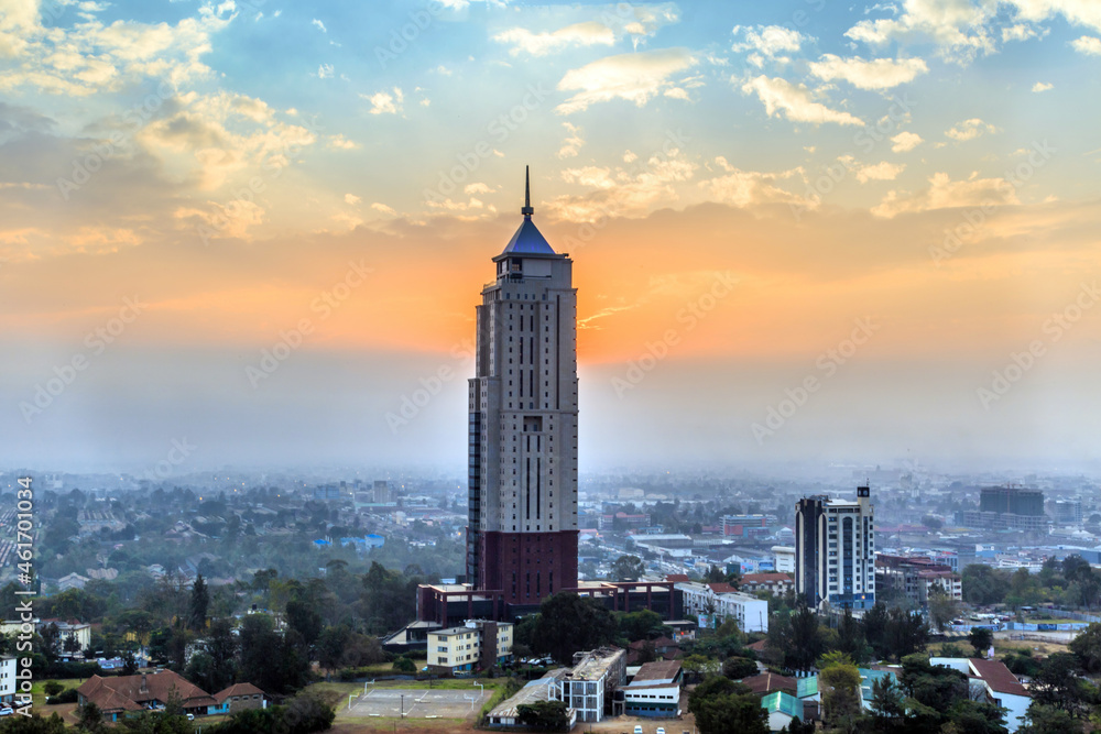 Lone UAP Towers Morning Sunrise Night Nairobi City County Streets ...