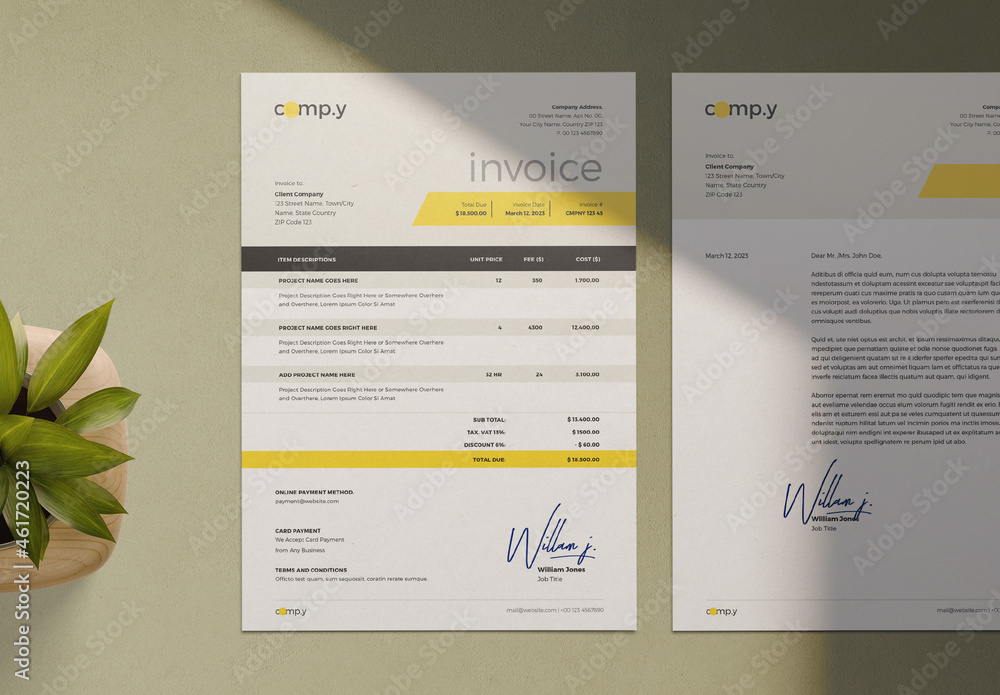 Invoice Stock Template | Adobe Stock