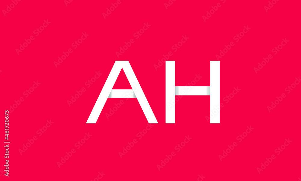 AH is a unique 3D logo with a attractive design and pink background ...