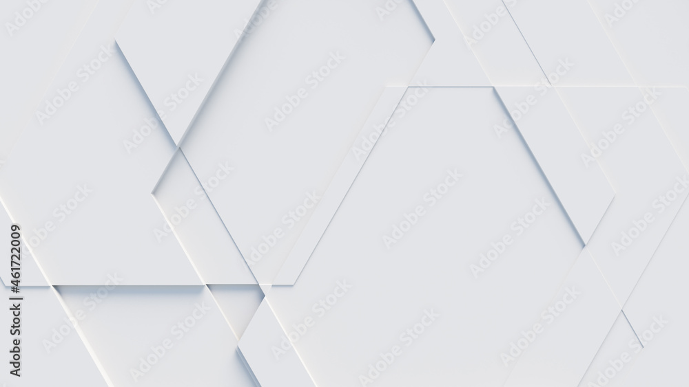 White, Tech Background with a Geometric 3D Structure. Clean, Minimal ...