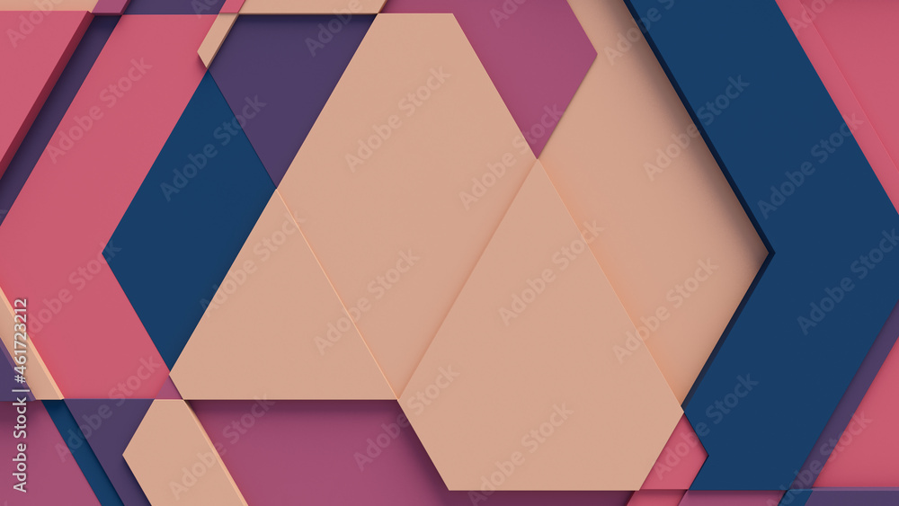 Multicolored Tech Background with a Geometric 3D Structure. Bright ...