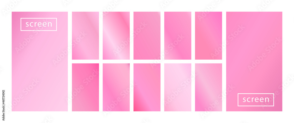 Mobile screen lock display collection of colorful backgrounds in trendy ...