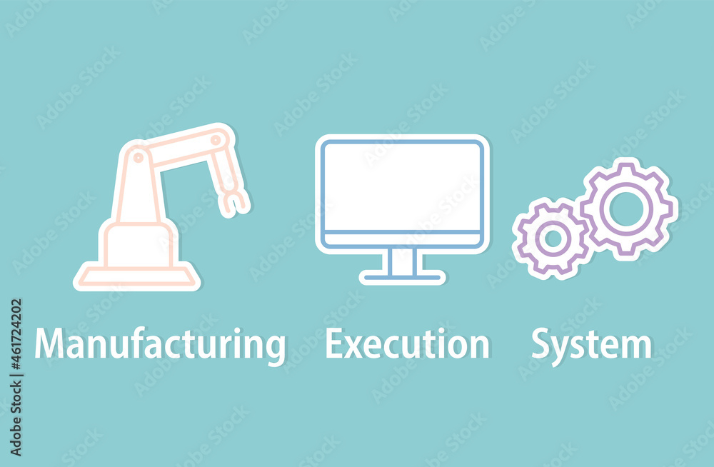 Vetor de MES Manufacturing Execution System concept- vector ...