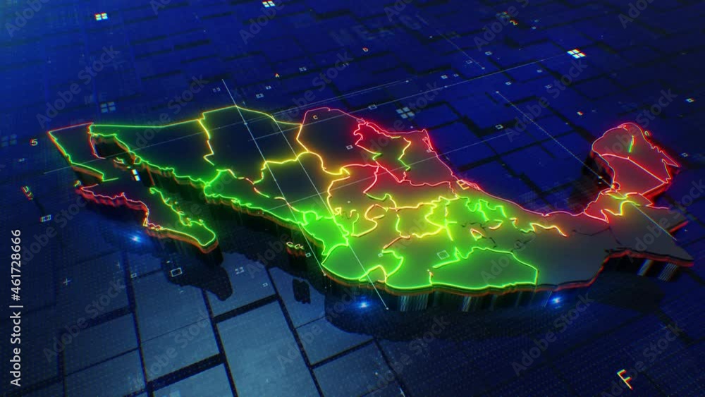 Mexico map digital 4k Stock Video | Adobe Stock