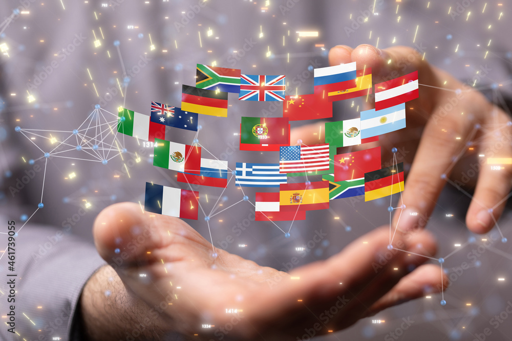 Globe International World Flags. Stock Photo | Adobe Stock