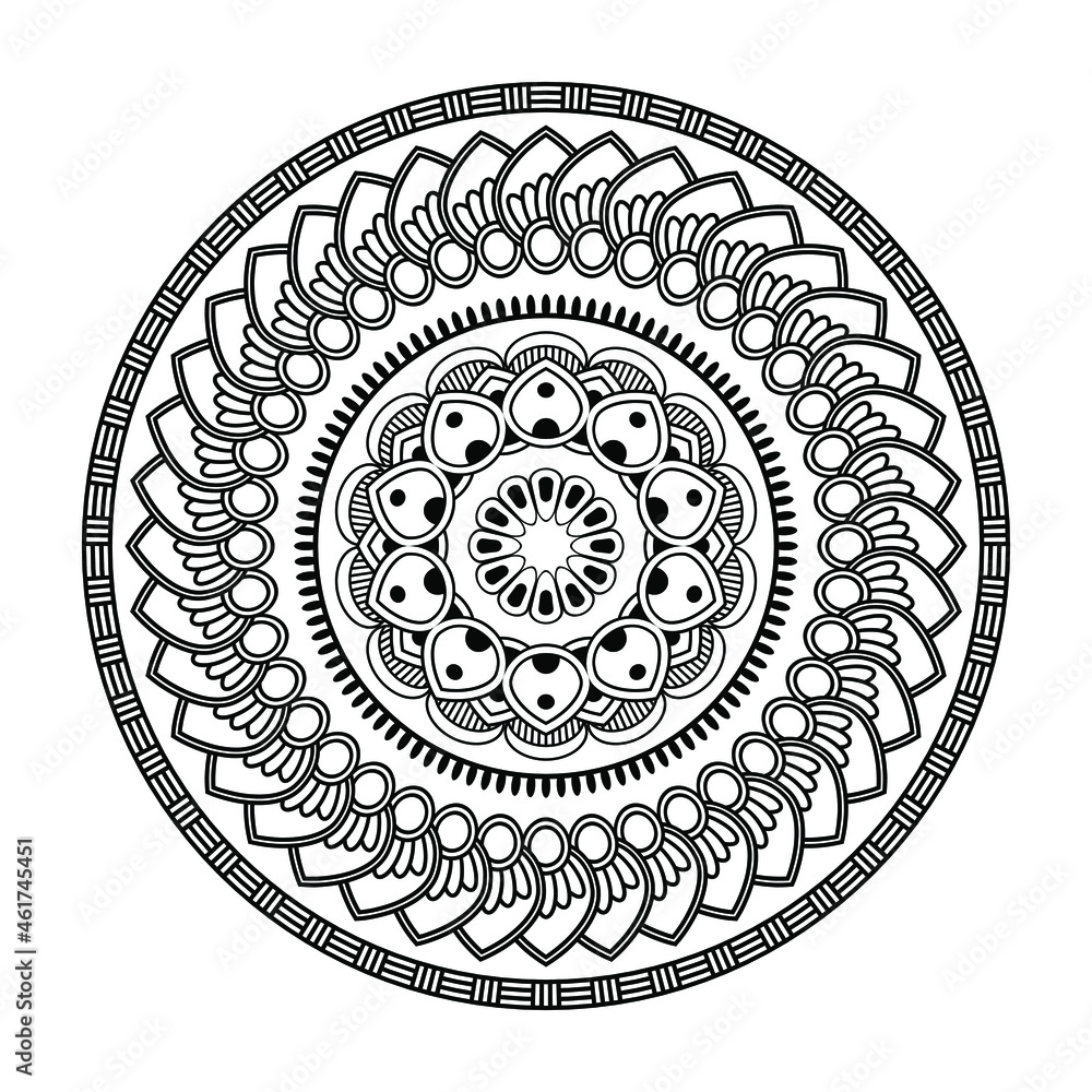 Oriental pattern, vintage decorative element. Vector mandala isolated ...