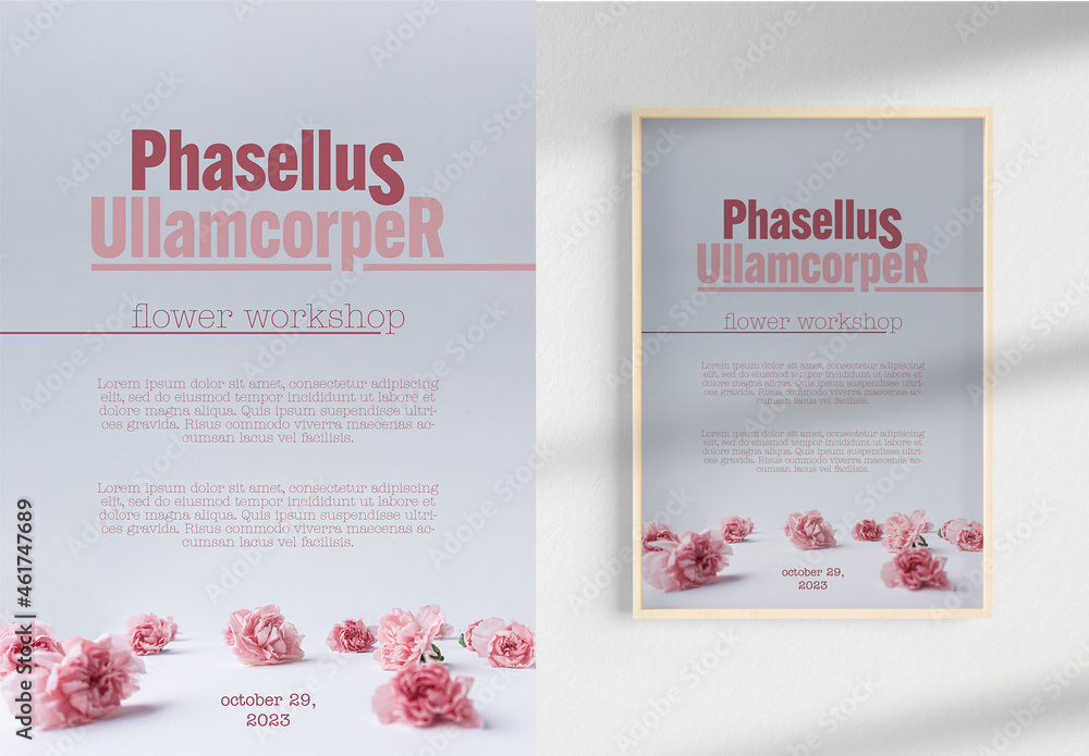 Poster Flower Wall Stock Template | Adobe Stock