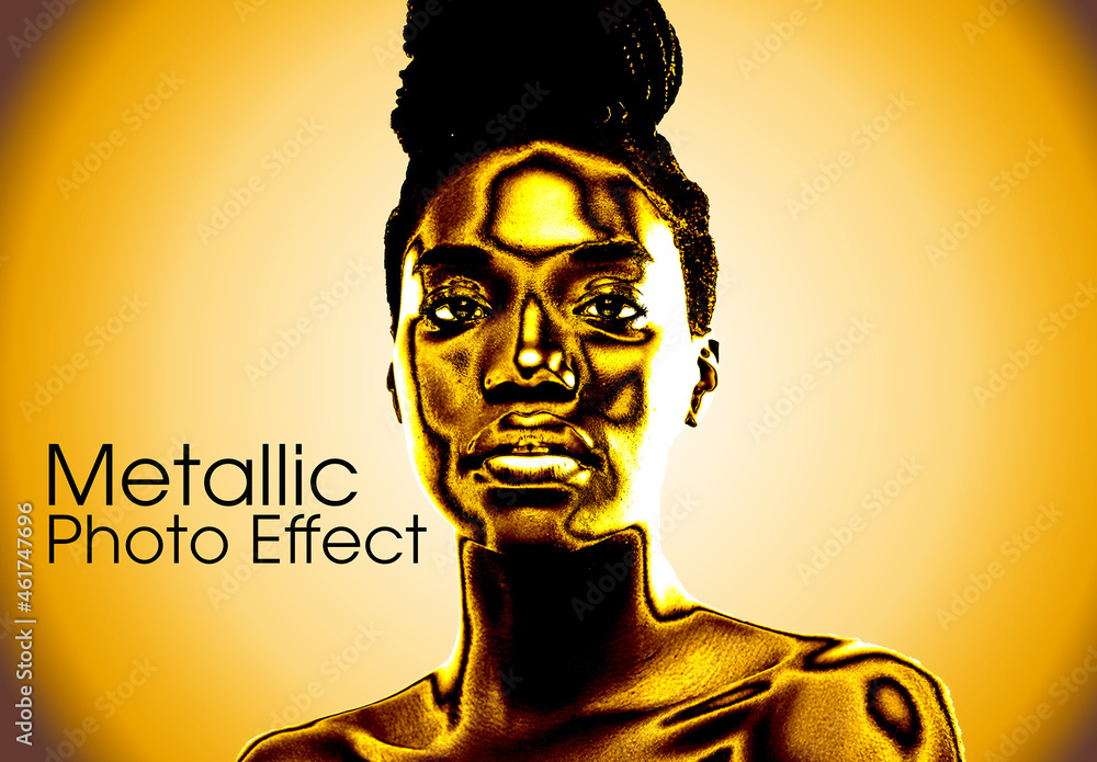 Metallic Photo Effect Stock Template | Adobe Stock