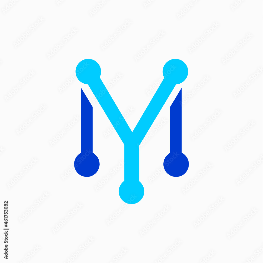 YM initial technology logo vector image Stock Vector | Adobe Stock