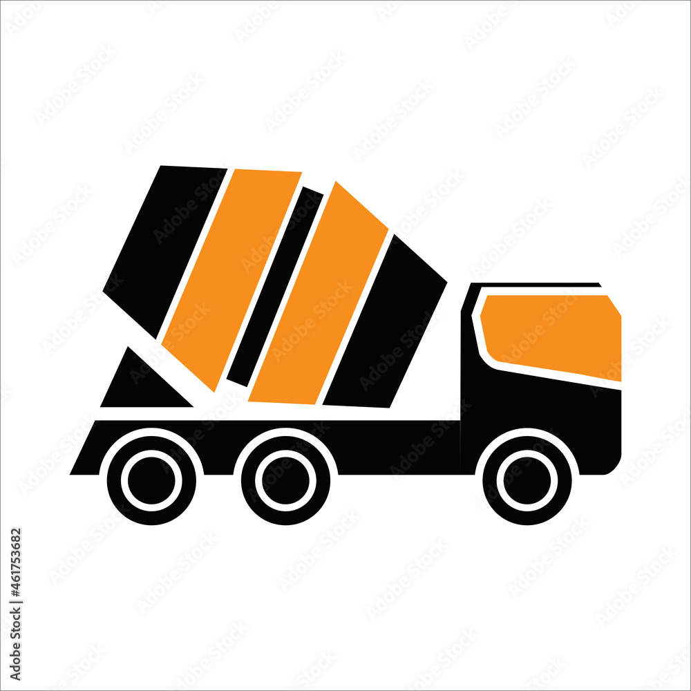 Construction logo vector. Concrete truck logo design vector template ...