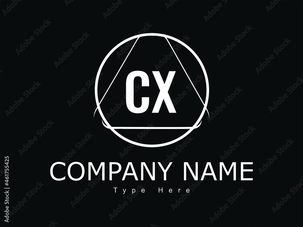 CX cx letter design logo logotype icon concept with font and classic ...