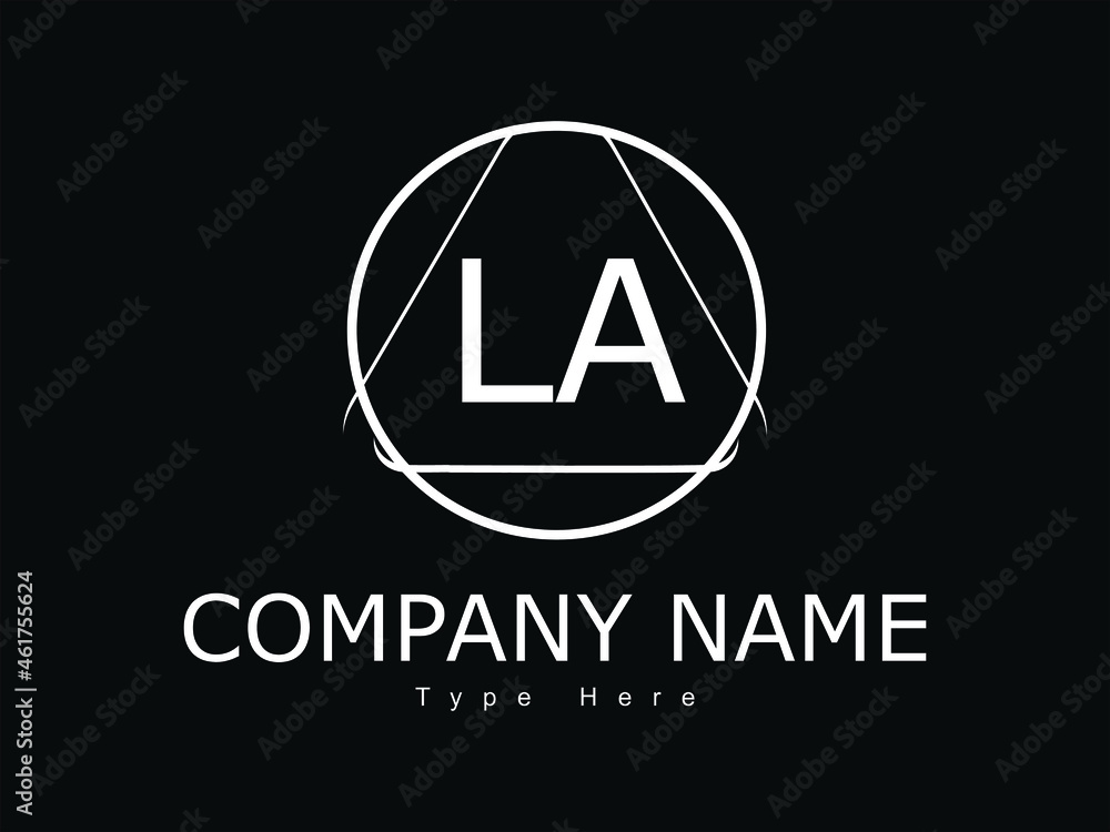 LA la letter design logo logotype icon concept with font and classic ...